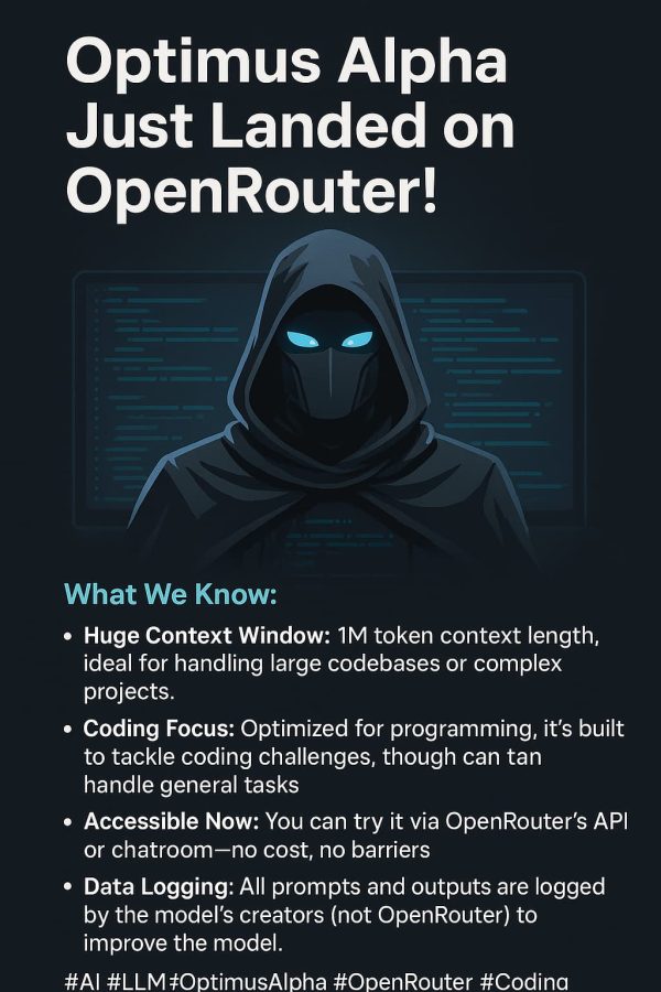 Optimus Alpha on openrouter, who is it from? - Prompt Blueprints